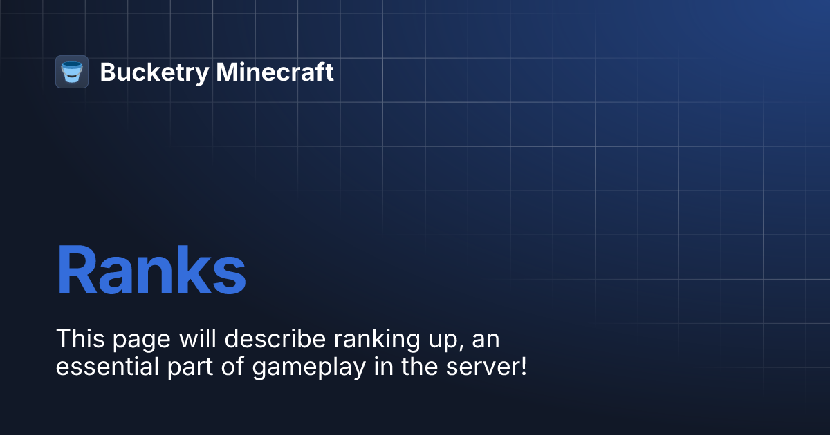 Ranks | Bucketry Minecraft