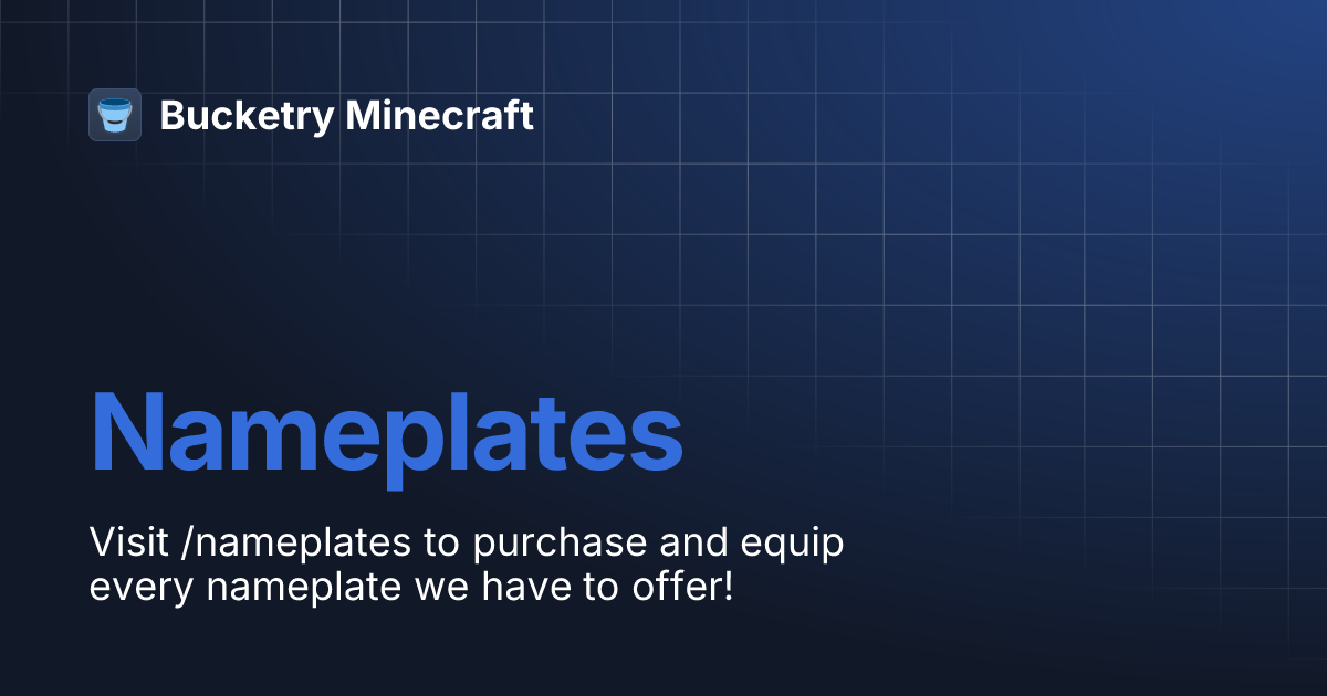 Nameplates | Bucketry Minecraft