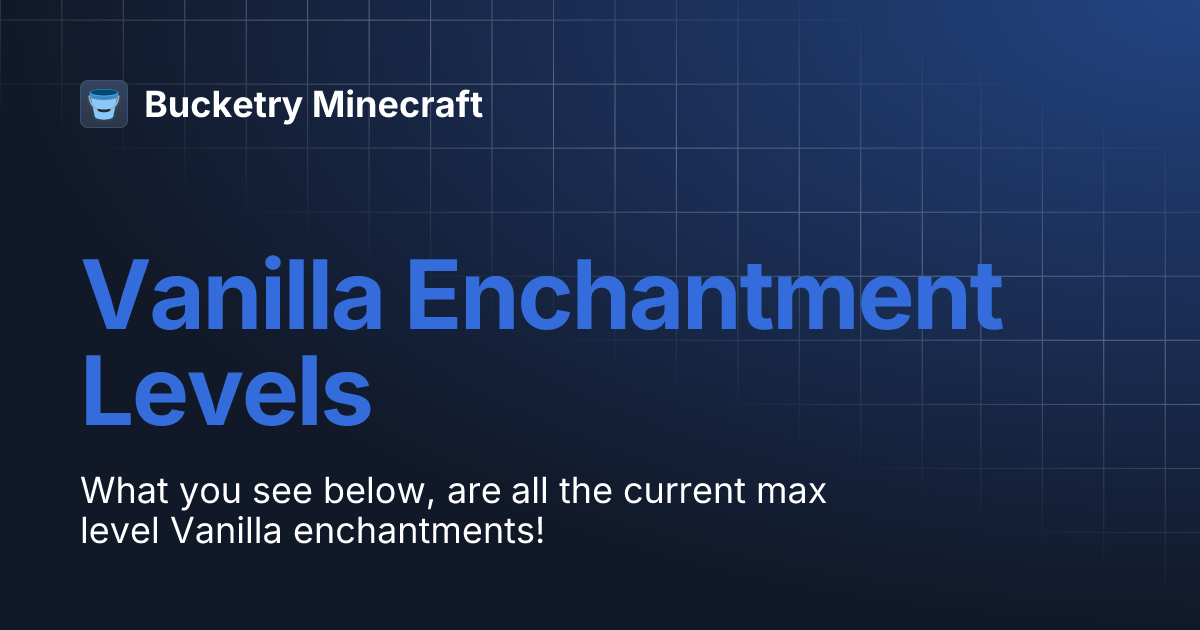 Vanilla Enchantment Levels | Bucketry Minecraft