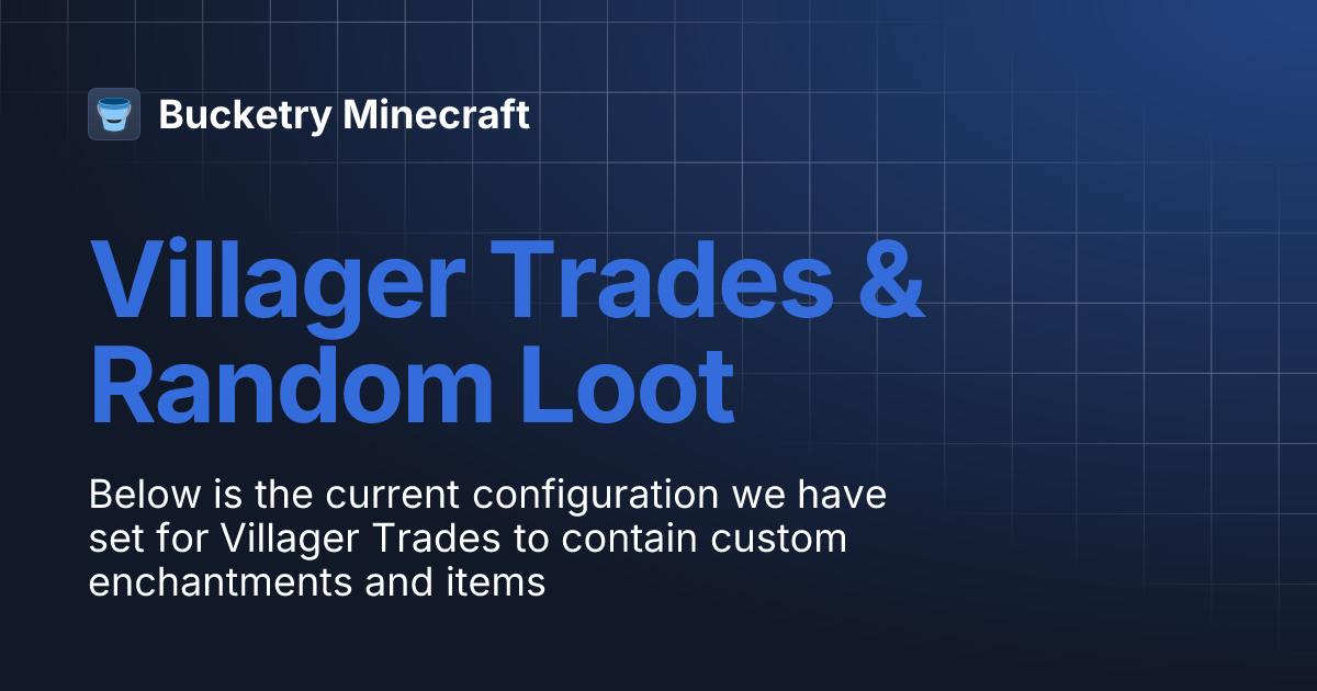 Villager Trades & Random Loot | Bucketry Minecraft